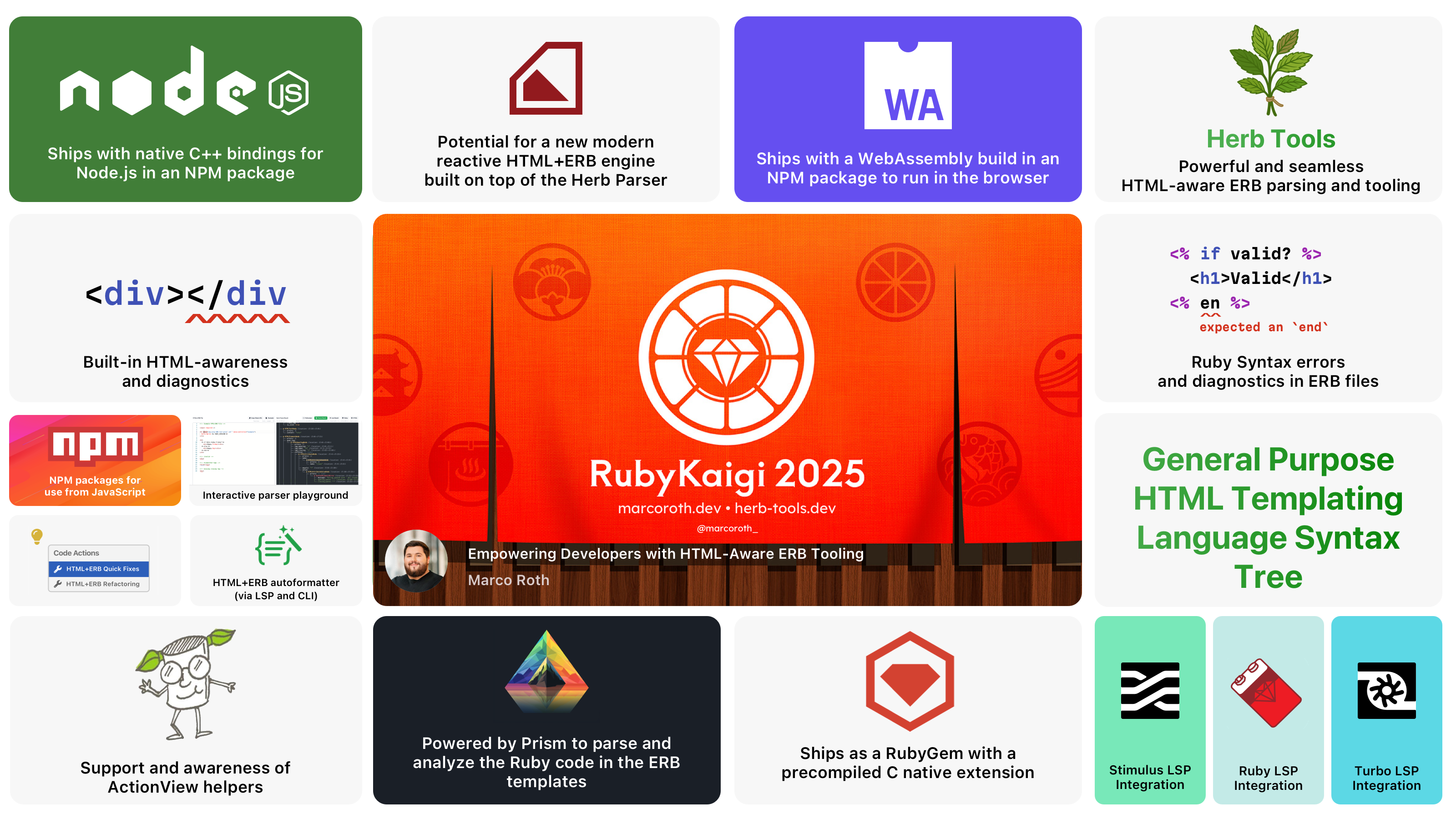 Introducing Herb: A new HTML-Aware ERB Parser for smarter developer tooling | Marco Roth